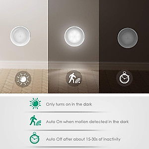 URPOWER Motion Sensor Closet Light, Motion-sensing Battery Powered LED Stick-Anywhere Nightlight,Wall Light for Entrance,Hallway,Basement,Garage,Bathroom,Cabinet,Closet