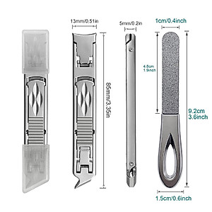 VOGARB Portable Nail Clippers for Thick Nails Ultra Slim Folding Safety Lock Wide Jaw Opening Cutter with File Travel Double Head Curved and Slanted Trimmer for Toenail Fingernail (Silver with File)