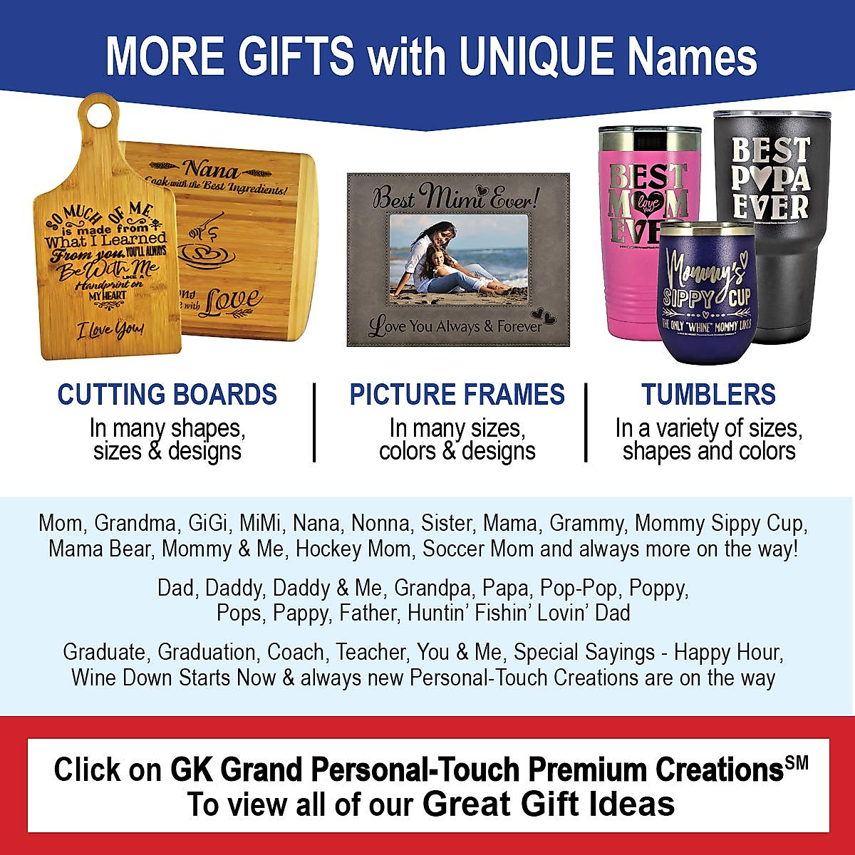 GRANDMA GIFT - Engraved 2-Tone Bamboo Cutting Board - 2-Sided Kitchen Design One Side For Decor Reverse Side For Usage Grandma Birthday Mothers Day Christmas Gift Grandmother (11 1/2 x 13 1/2)