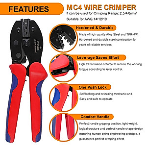 ALAMSCN 47PCS Solar Crimping Tool Kit for Solar Panel Cable Wire, Solar Crimper + Male Female Solar Connector + Spanners Wrench + PV Cable Clips for 2.5/4/6mm² Solar Wiring