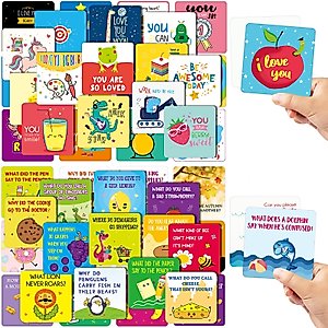 AYZTKUX 120Pcs Lunch Notes for Kids, Cute Motivational and Inspirational Lunch Box Notes for Kids, Thinking of You Cards, Back to School Gifts for Boy’s and Girl’s Lunchbox, Lunchbox Jokes for Kids