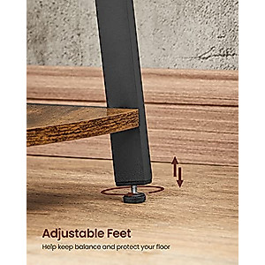 VASAGLE 71.6 Inch Tall Corner Shelf, 5 Tier Rustic Corner Bookshelf Bookcase, Corner Ladder Shelf Multipurpose, Plant Stand for Living Room, Bedroom, Kitchen, Brown and Black ULLS804B01