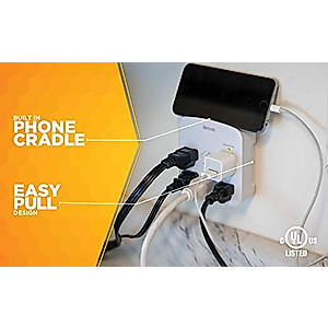 Woods 41076 Surge Protector with 6 Power, 6-Outlet 1440J of Protection