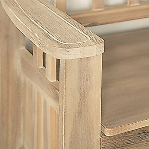 Linon Natural Washed Storage Frankie Bench, Seat Height of 18"