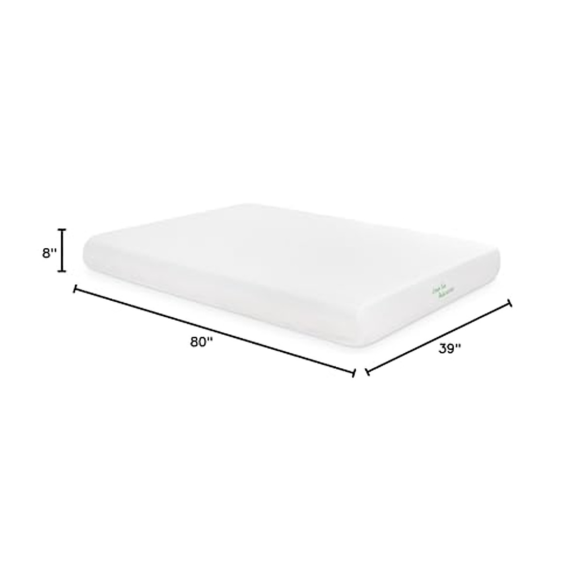 BioPEDIC 8 Inch Green Tea Infused Medium Plush Memory Foam Mattress in a Box - Fiberglass Free - Breathable Cooling Mattress - Twin XL