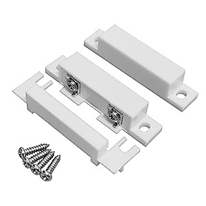 WESUA 5 Pack Surface Mounted NC Magnetic Door Contacts Switch Sensor for Alarm