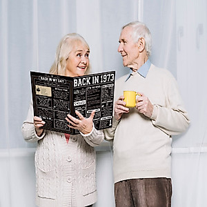 Asmallgf Awesome 51st Birthday Card for Friends, Funny 1973 Bday Gift for Mom Dad, Jumbo 51 Year Old Card for Godmother Godfather, Wonderful 51 Bday Gift Idea for Women Men, Back In 1973