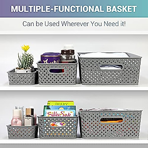 MaxGear 3-Pack Plastic Storage Bins for Home Organization