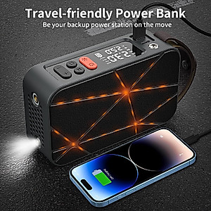 Tire Inflator Portable Air Compressor,150PSI 2X Faster Portable Air Pump for Car Tires,Rechargeable Battary & 12V DC Powered Air Compressor with Digital Pressure Gauge for Car Motorcycle Bike Ball