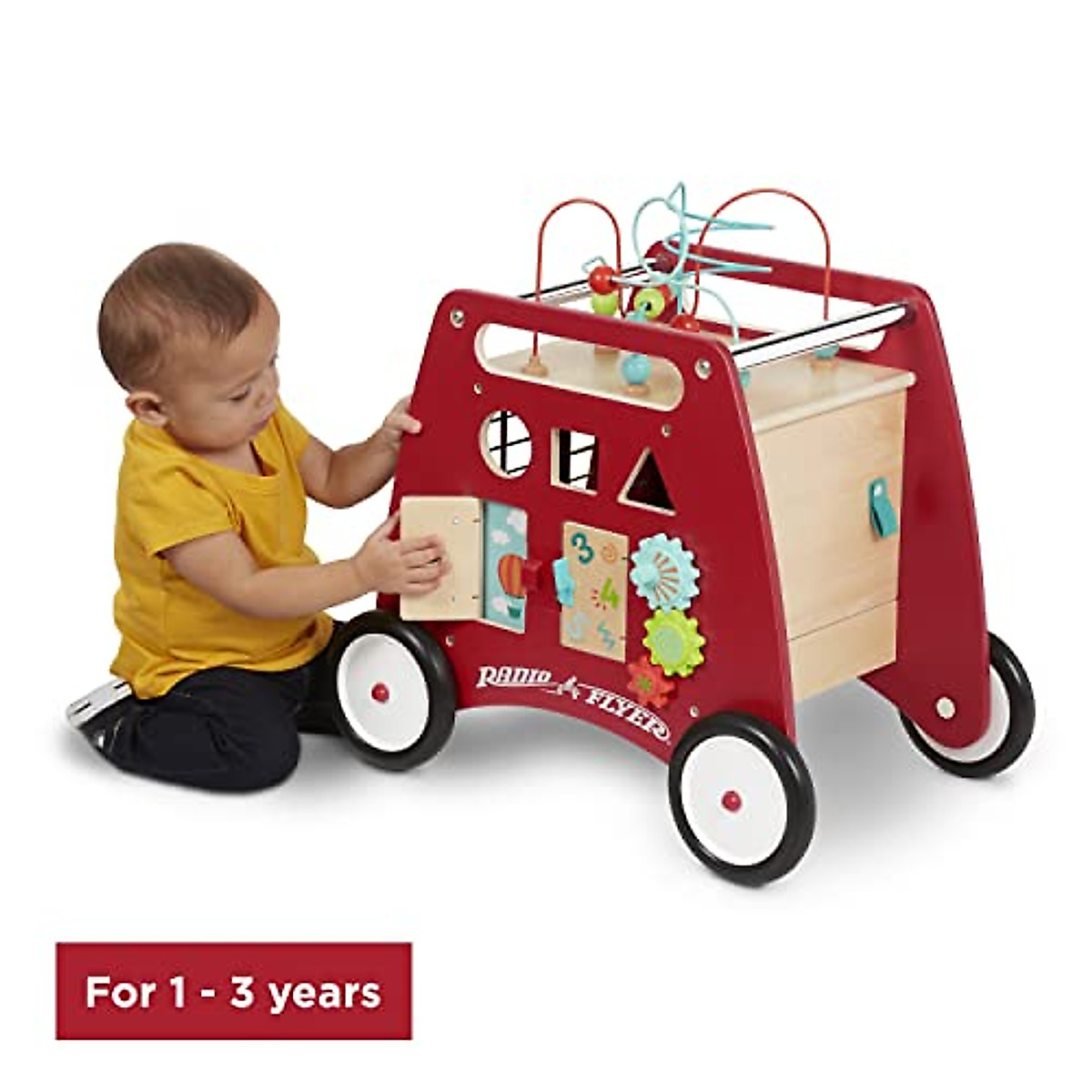 Radio Flyer Deluxe Push & Play Cube Walker, Walker Toy for Ages 1-3