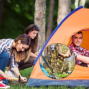 AVLA 40 Pack Tent Pegs, 7 Inch Aluminium Tent Stakes Pegs with Hook, Garden Edging Fence Hooks, Landscape Pins, Camping Pegs for Pitching Camping Tent