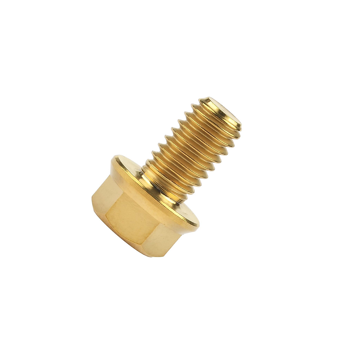 Yaruijia Titanium Bolt M8x15 20 25 30 35 40 45 50 55 60 65mm Small Flange Hex Head Screws for Motorcycles Parts Pitch 1.25mm Pack of 6 (M8x15mm, Gold)