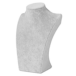 Gazechimp Gray Necklace Jewelry Display Bust Pendant and Chain Display Mannequin Stand, Velvet, 5 Different Sizes - W 175 x H 290mm