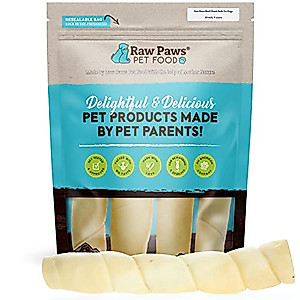 Raw Paws 10-inch Retriever Beef Cheek Rolls for Dogs, 4-ct - Packed in USA - Safe Rawhide Alternative Dog Chews - Free-Range Cow Cheek Rolls for Dogs - Retriever Rolls for Large Dogs