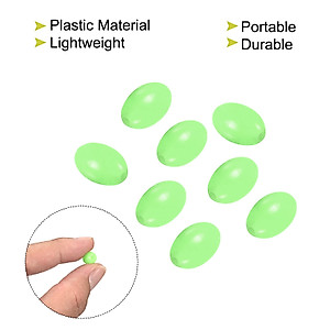 PATIKIL 12x8mm Luminous Fishing Beads, 200 Pieces Plastic Glow Fishing Bait Eggs Rig Bead Tackle Tool Oval, Green