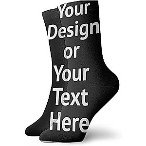 Custom Photo Socks, Add Your Own Photo/Text,Personalized Printed Cotton Face Socks For Men Women Gift, Gray, One Size