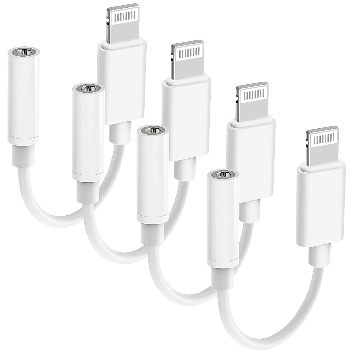 Veetone 3.5mm AUX Headphone Adapter, Lightning to 3.5mm, CSR Smart Chip, Stable Connection, Fast Transmission, Wide Signal Range, Supports 48 KHz, 26-bit Audio, HD Audio Decoding