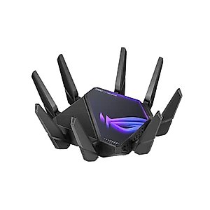 ASUS ROG Rapture GT-AXE16000 Quad-band WiFi 6E Extendable Gaming Router, 6GHz Band, Dual 10G Ports, 2.5G WAN Port, ASUS RangeBoost Plus, Triple-level Game Acceleration, VPN Fusion, AiMesh Compatible