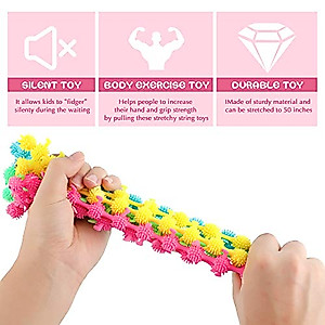 Charnoel 8 Pieces Caterpillars Fidget Sensory Toy Stretchy Toy for Anxiety, Caterpillars Fuzzy Worm Noodles Unicorn Play Toy for Stress Relief, Calming and Relaxing Present