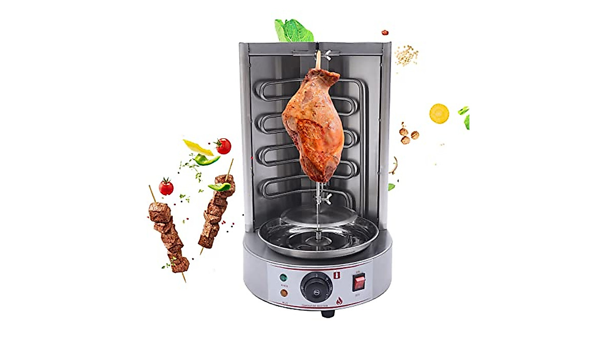 110V Stainless Steel Vertical Grill Machine for Easy BBQ