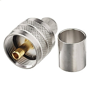 wlaniot PL-259 Connectors Crimp PL 259 UHF Male Plug RF Coaxial Connector for LMR400 9913 RG214 RG213 Coax Cable 5Pcs