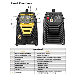 DEKO Digital 200A MIG/MMA Welder, SYNERGIC DC Inverter Welding Machine,110V/220V Fully Digitally Control with Wire Brush,Earthing Cable,Electrode Holder,Welding Gun,Digital Panel