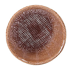 WYSRJ 2Pcs Rattan Waste Basket Bin, Handwoven Rattan Storage Baskets with Liner, Woven Basket Trash Can Bathroom Garbage Container Bin for Bedroom Laundry Room or Kitchen