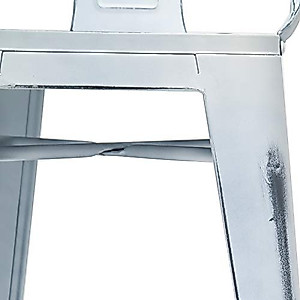 Andeworld Distressed Bar Stools Set of 4 Industrial Counter Stools Metal Barstools for Indoor-Outdoor (24 inch, White)