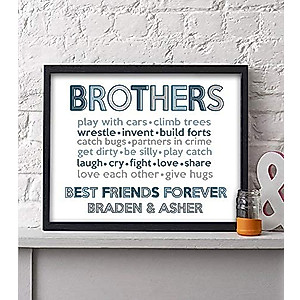 CANARY ROAD Brothers Print | Brother Wall Art | Brother Sign | Brother Playroom | Boy Playroom | Brother Gift | Brother Room Decor | Boys Room Decor