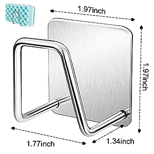 MAXGLAM 4 Pack Adhesive Sponge Holder Sink Organizers Caddy for Kitchen Accessories Quick Drying Mini Size Scrub Sponge Sus304 Stainless Steel Rust Proof Waterproof Save Space of Sink