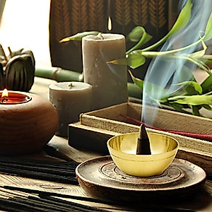 Shubhkart Brass Offering Bowl, Pack of 7 Brass Mini Water Bowl Tibet Tibetan Buddhist Supplies, for Buddhist Ceremonies, Burning incense cones, Dhoop,Meditation