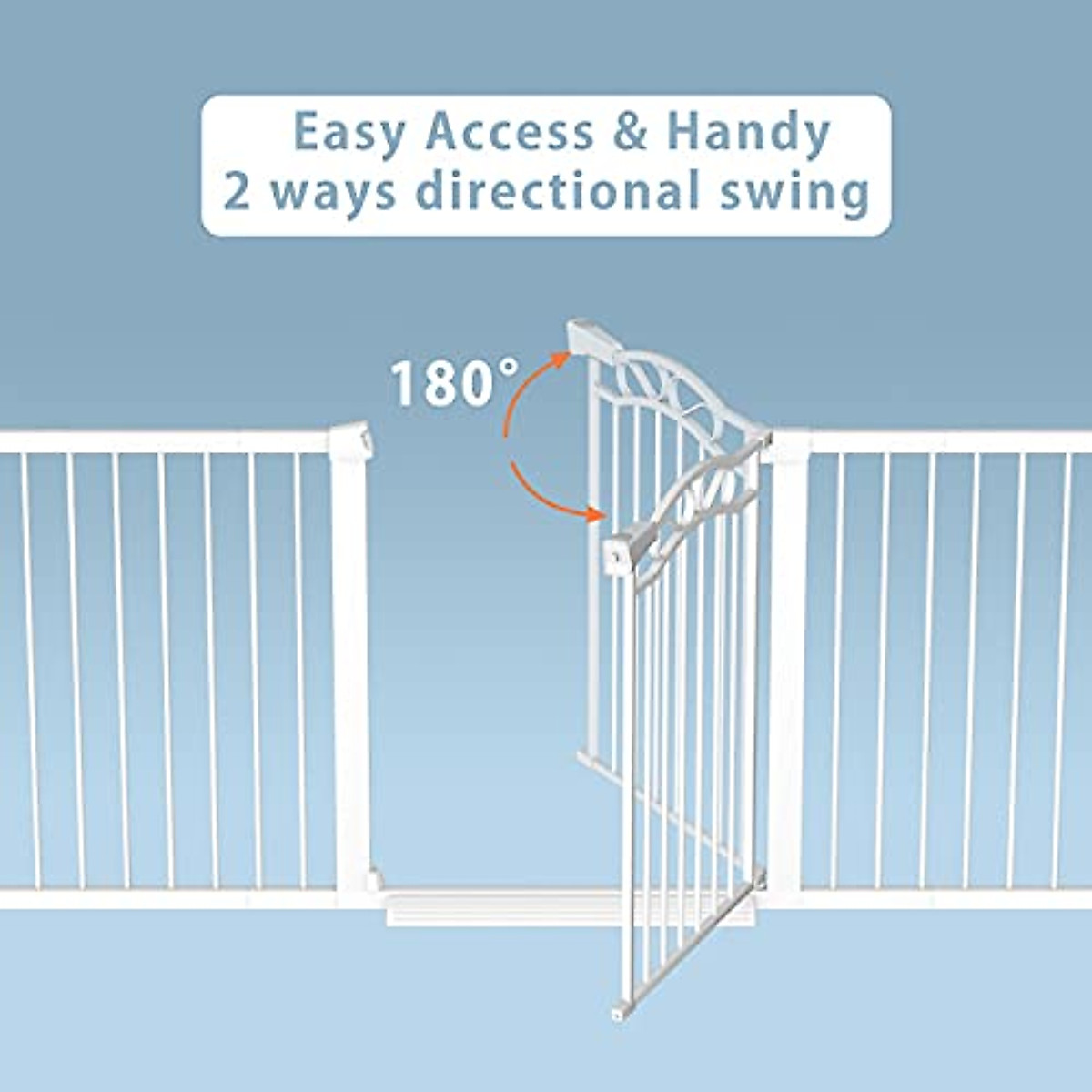 Walk Through Narrow or Wide Baby Gate for Kids or Pets - Pressure Mount Dog Gates for Stairs and Doorways The House -Metal Pet Gate Wide 35.04"-37.80"