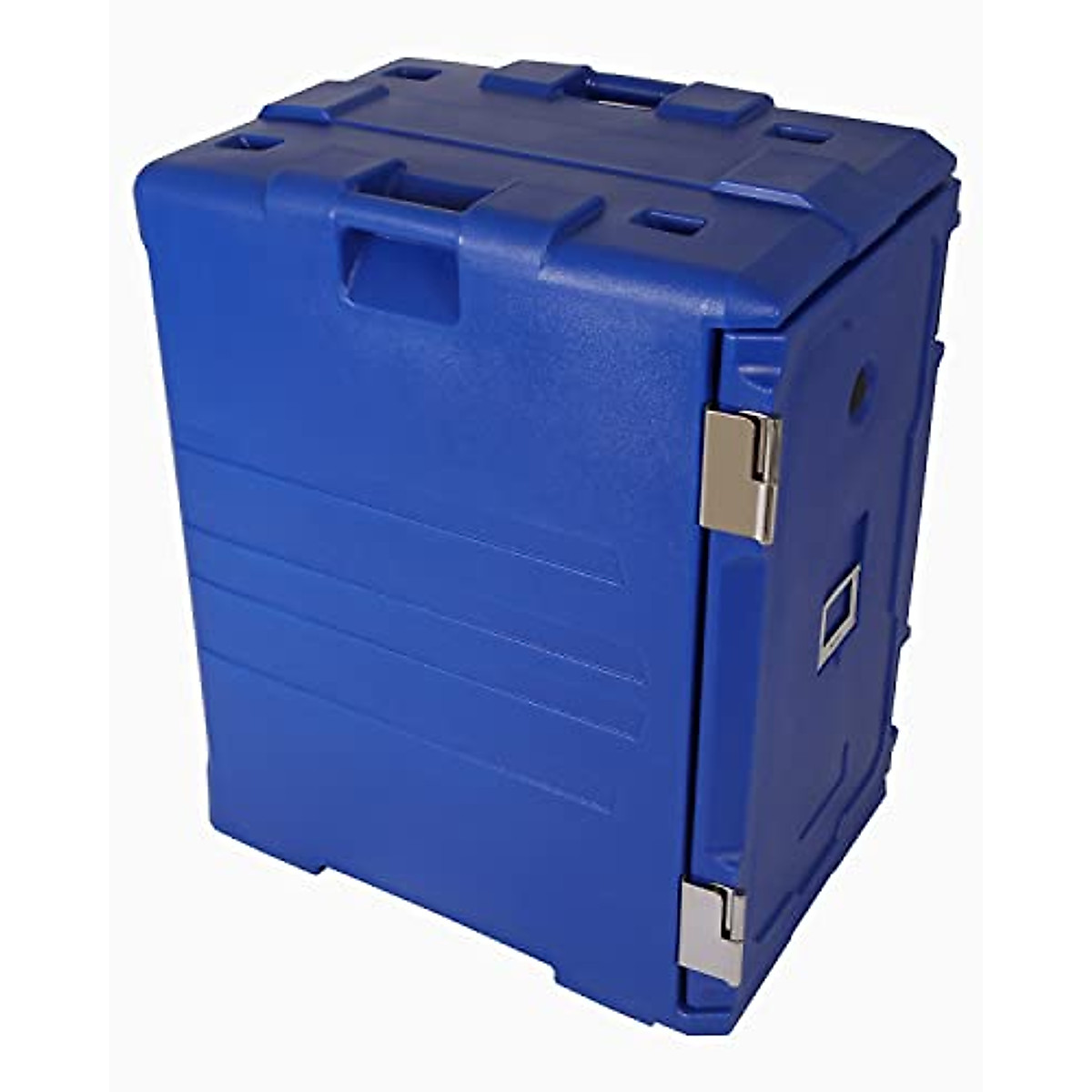 TABU 95QT End-Loading Insulated Food Pan Carrier, LLDPE Material Food Box Carrier with Double Buckles, Front Loading Portable Food Warmer with Handles (Blue)
