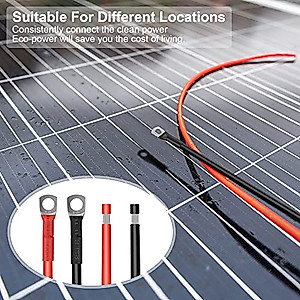 Geosiry 8 Gauge Battery Cable, 8 AWG Battery Cable Connect Battery and Charge Controller for RV Truck Motorcycle Marine Automotive Solar Panel (8AWG 16FT)