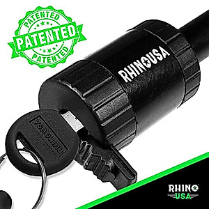 Rhino USA Shackle Hitch Receiver + Locking Hitch Pin Combo - Weatherproof Anti-Theft Lockable Pin for Trucks, Jeeps, Vehicle Recovery - Mounts to 2" Receivers