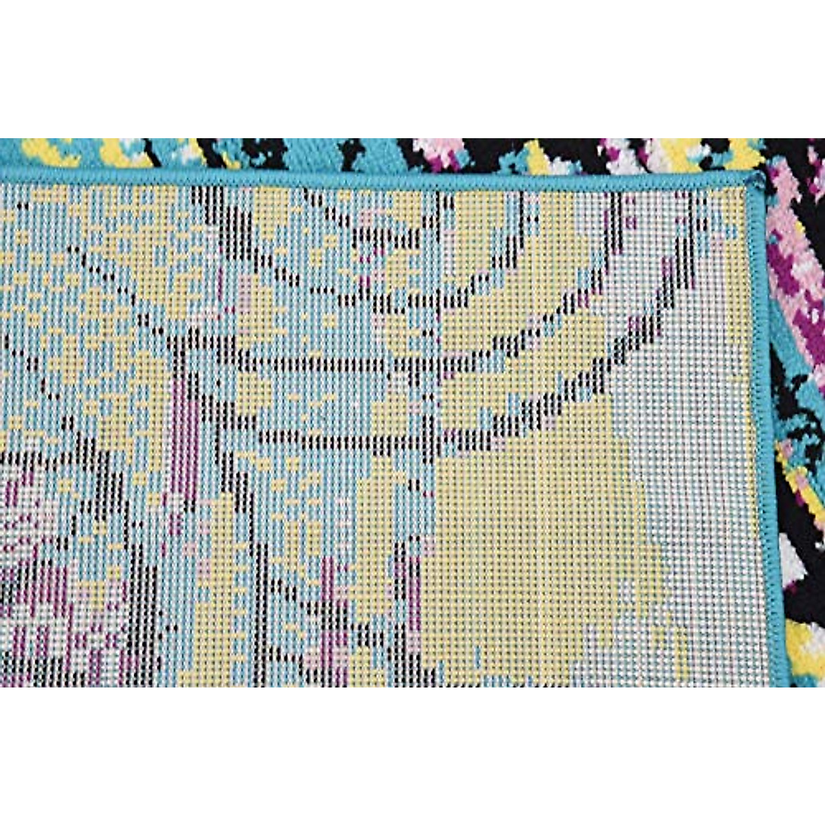 Unique Loom Metro Collection Modern Abstract Henna Floral Area Rug, 9 x 12 ft, Black/Ivory