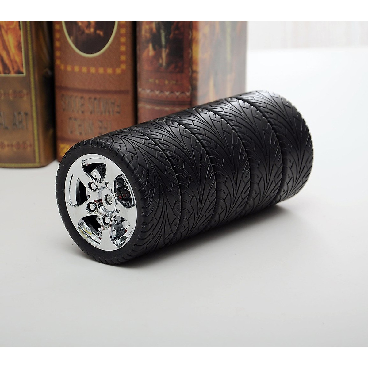 OUOH 320ML My Car Tire Thermos Cups Stainless Coffee Mug Vacuum Silica Gel Bottle Travel Coffee Tea Thermal Insulation Water Bottle (white)