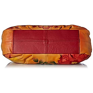 Anna by Anuschka womens Hobo Ruched Handbag Genuine Leather, Summer Bloom, One Size US