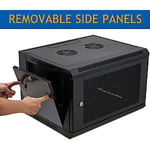 Tedgetal 6U Wall Mount Server Cabinet Network Rack Vented Enclosure Locking Door