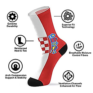 Croatia Flag Crew Socks for Men and Women 1 pair