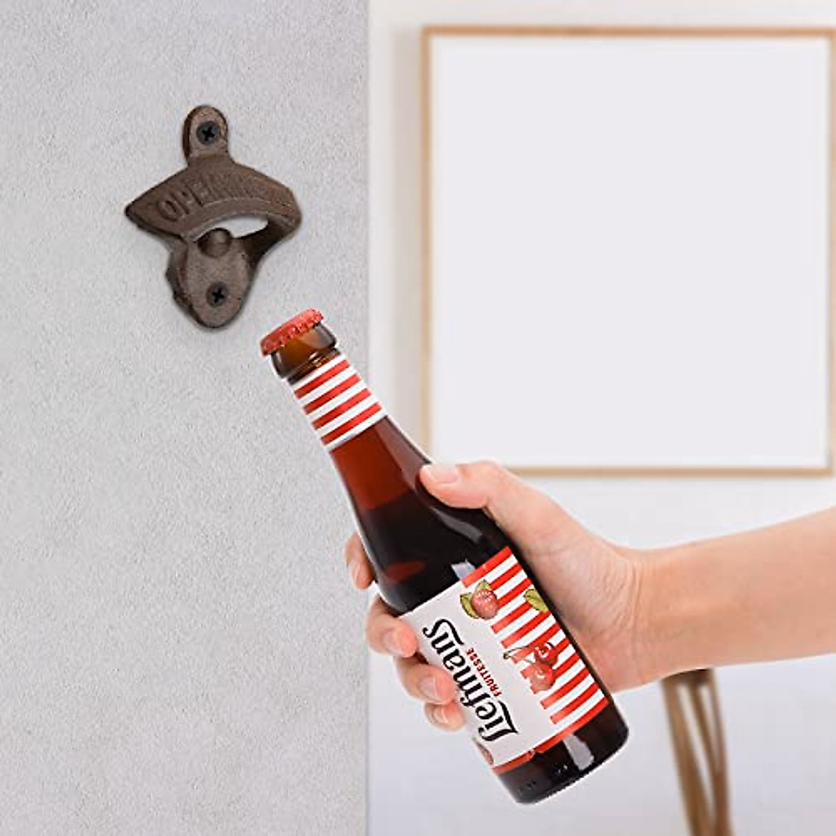 Tebery 12 Pack Cast Iron Wall Mounted Bottle Opener with Screws for Beer Cap Coke Bottle