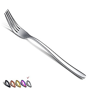 Dinner Forks 6 Piece, Stainless Steel Forks Silverware Set, Dessert Forks, Table Forks, Salad Forks for Home, Kitchen or Restaurant, Dishwasher Safe (Silver-8 Inch)