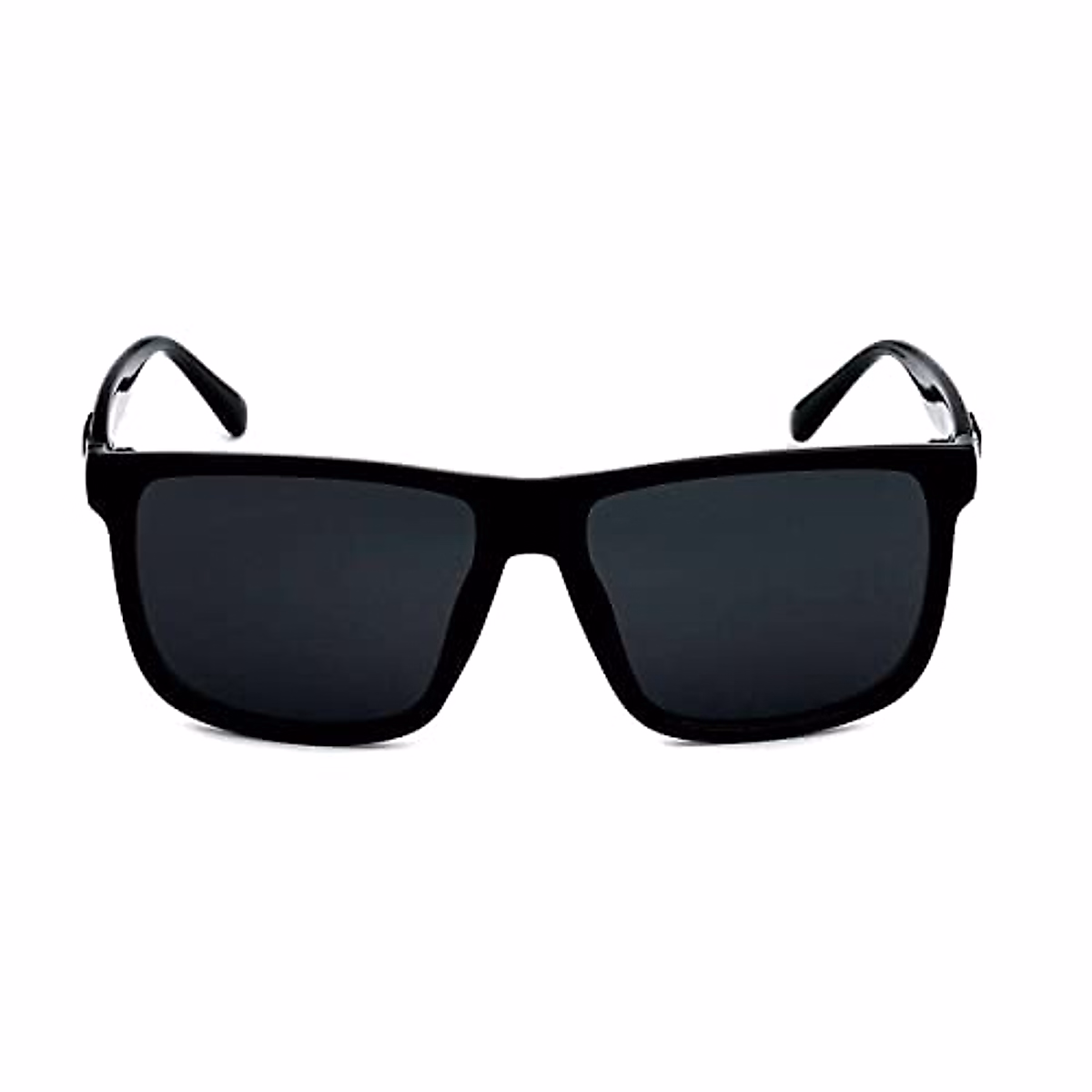 Locs Gangster Oversized Rectangular Horn Rim Sunglasses All Black, mens