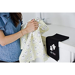 Pearhead Holiday Decor, Kitchen Tea Fall Home Décor, Set of 2, Ghost Dish Towels