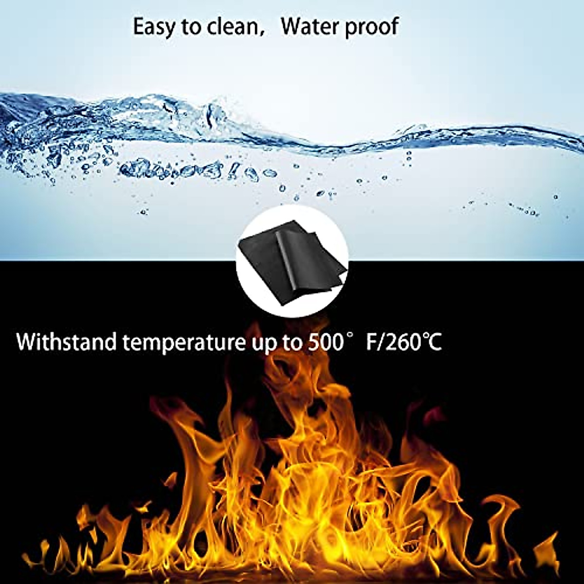 NEWKITCHEN Grill Mats for Outdoor Grill, Set of 6 Nonstick Grill Mat Reusable and Easy to Clean - Works on Gas, Charcoal, Electric Grill and More - 15.75 x 13 Inch