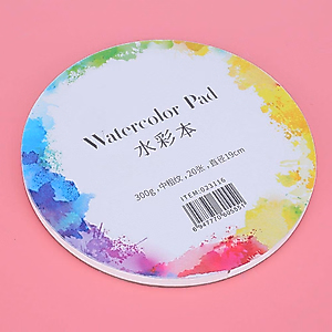 Watercolor Paper Painting, Portable Cold Pressed Pure Cotton Paint Paper Acid Free Portable(Round Watercolor Book 10.5cm/24 Sheets)