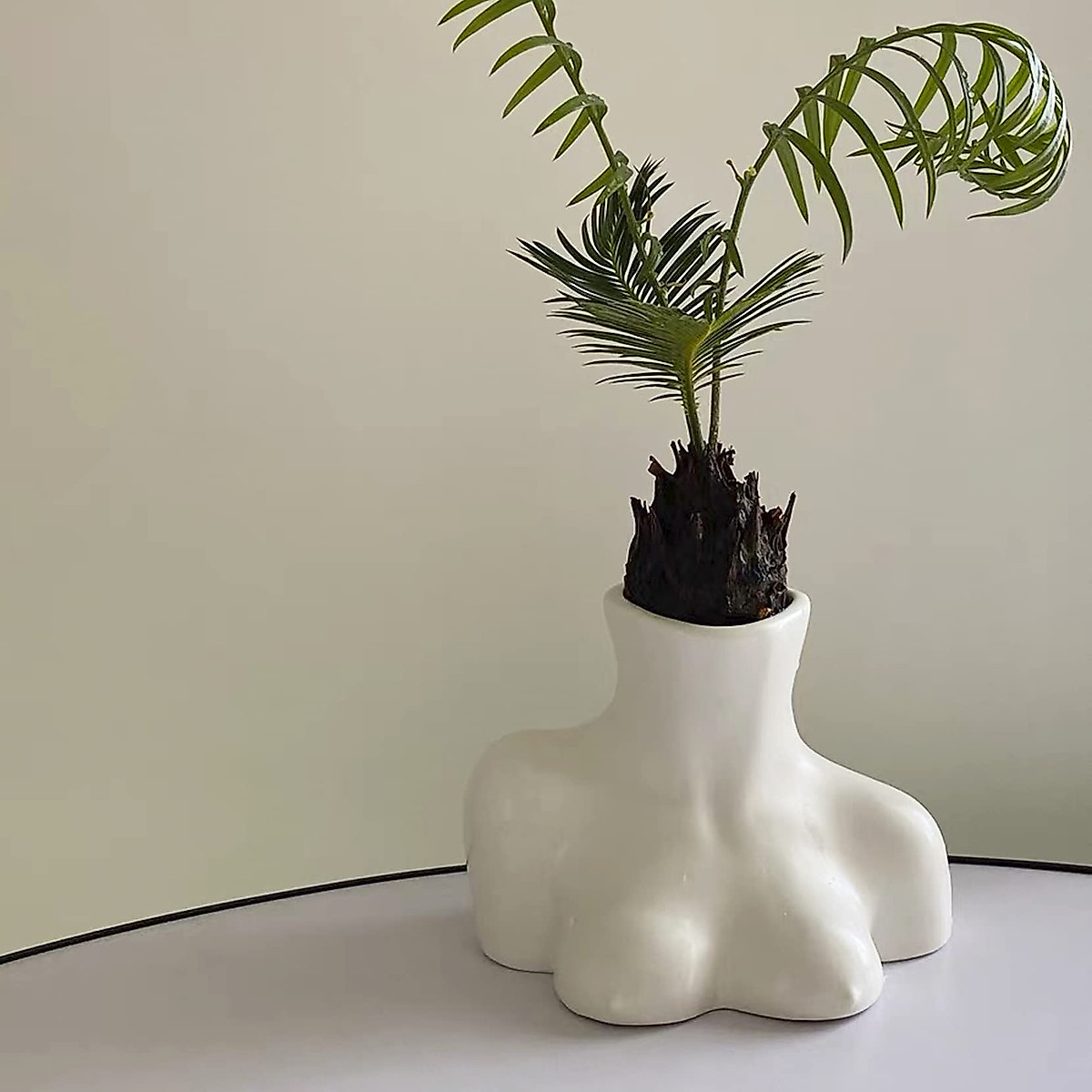 Lemonadeus Feminine Body Vases, Feminine Curve Vase Ceramic Charming Breast Vases for Modern Bohemian Home Decoration Bust Pot Body Vase Female Form Flower Vases (white)