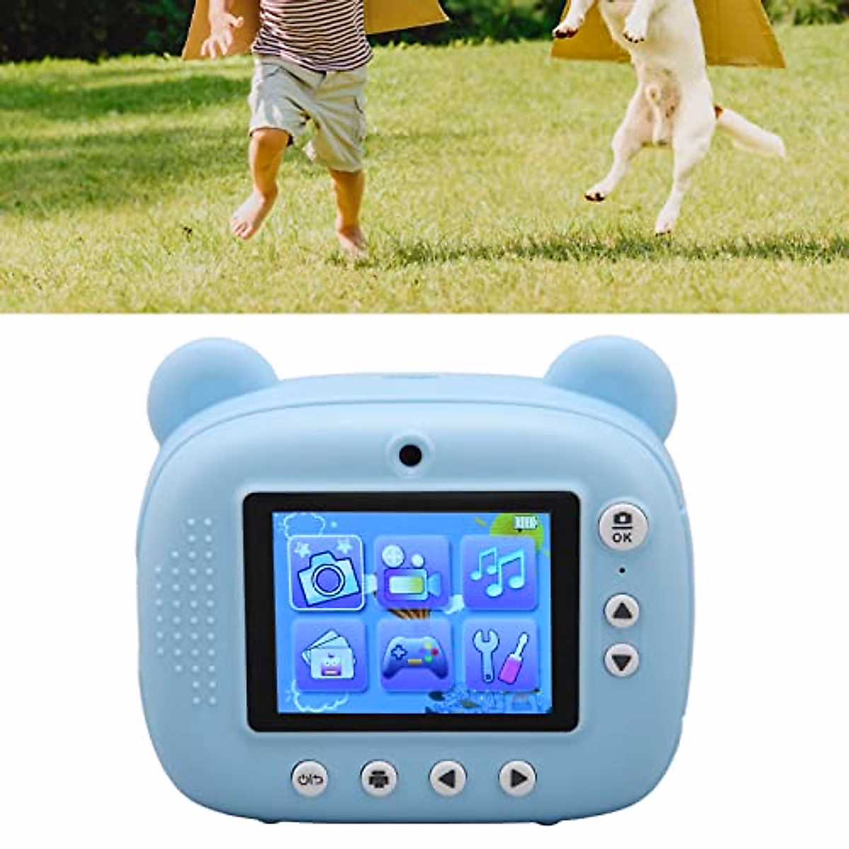 Kids Camera, 2.4inch HD Screen Children HD Camera 1050mah Battery for Gifts (Blue)