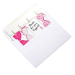 Fundraising For A Cause 12 Pink Ribbon Note Cards - Breast Cancer Thank You Cards with Envelopes