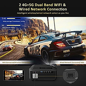 CAIWEI A12+ Smart 4K Projector Daylight with 5G WiFi Bluetooth, 1100ANSI Lumen Native 1080p Outdoor Movie Projector Home Theater Support 8000+Apps with HDMI LAN Input